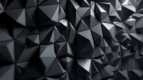 삼각형 모양의 검은색 표면 3d 렌더링 회색 삼각형 다각형 추상 모자이크 배경 고화질 사진 사진 배경 일러스트 및 사진 무료