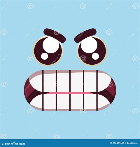 Isolated Cute Angry Facial Expression Vector Stock Vector