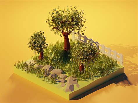 Artstation Blender Practice Quick Garden And Trees Tutorial By Polygon Runway