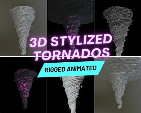 3d Model Tornadoes Stylized Animation Looping Meshes Vr Ar Low Poly