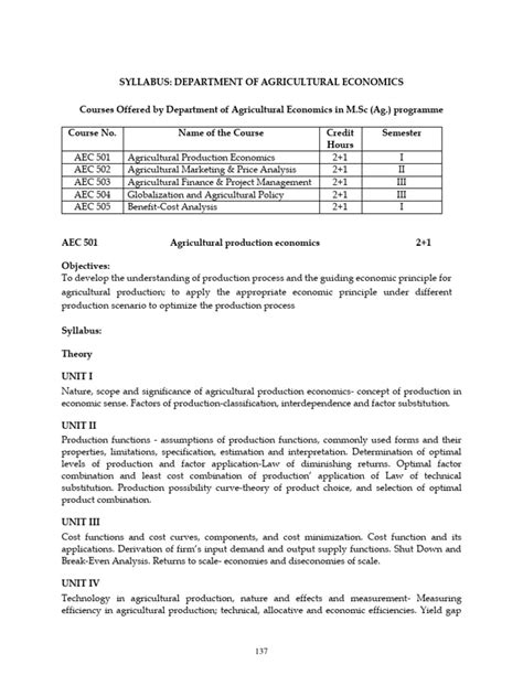 Phd Agriculture Economics Pdf Economics Cost Benefit Analysis