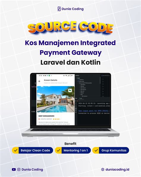 source code kos manajemen integrated payment gateway by dunia coding