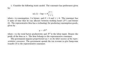 Solved Consider The Following Modifications To The Model In