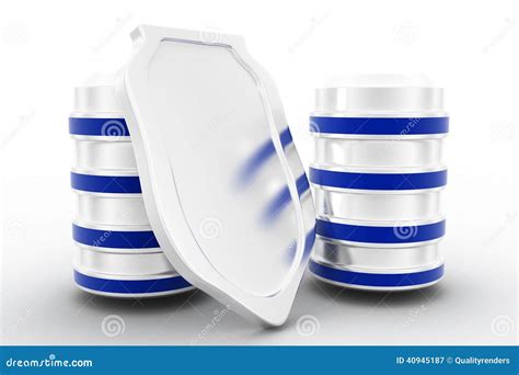 3d Database And Shield Protection Stock Illustration Illustration Of Network Internet 40945187