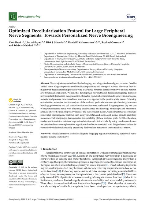 Pdf Optimized Decellularization Protocol For Large Peripheral Nerve Segments Towards