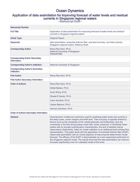 Pdf Application Of Data Assimilation For Improving Forecast Of Water