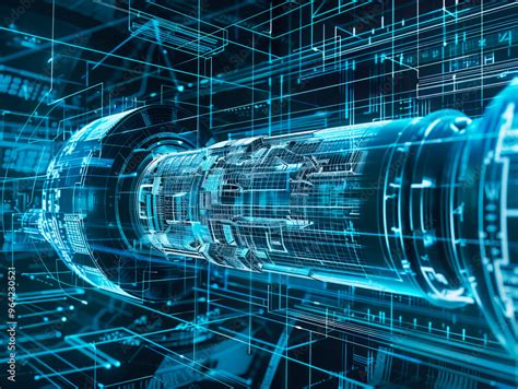 Hadron Collider Tech Illustration Science Nuclear Accelerator Elementary Particles Quantum