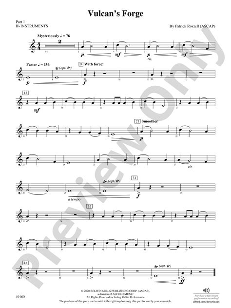 vulcan s forge part 1 b flat instruments part 1 b flat instruments part digital sheet