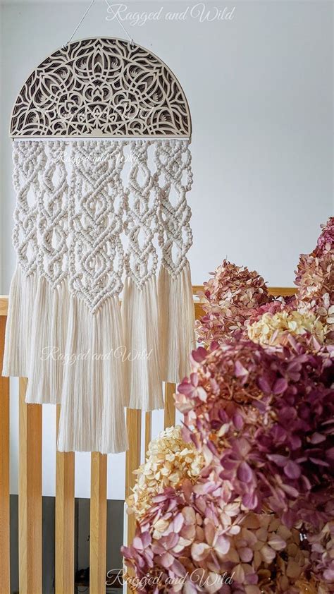 Macrame Wall Hanging Half Round Multi Layered Craft Blank In Boho