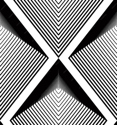 Premium Vector Black And White Illusive Abstract Seamless Pattern With Geometric Figures