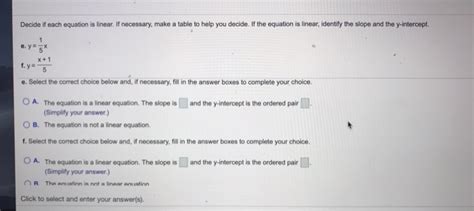 Solved Decide If Each Equation Is Linear If Necessary Make Chegg Com