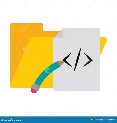 Programming Sheet And Folder With Pencil Symbols Stock Vector Illustration Of Abstract Design