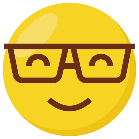 Nerd Face Expression Character Emoji Flat Icon 23781994 Vector Art At Vecteezy