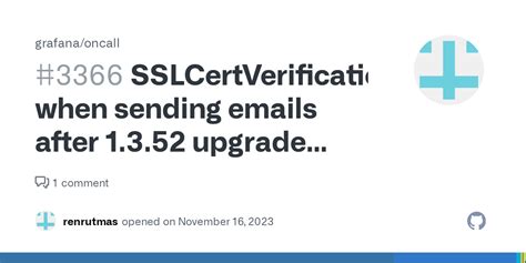 Sslcertverificationerror When Sending Emails After 1352 Upgrade From