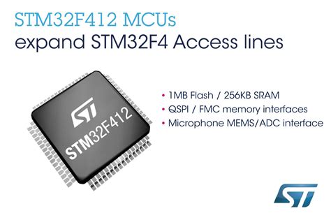 stmicroelectronics enhances access lines of stm32f4 high performance microcontroller series