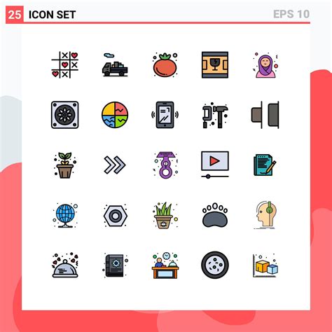 25 Thematic Vector Filled Line Flat Colors And Editable Symbols Of Cooler Arabic Tomato Arab