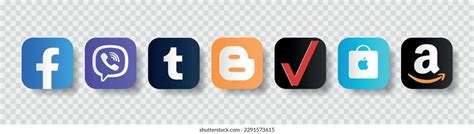 Set Popular Social Media Mobile Apps Stock Vector Royalty Free 2291573615 Shutterstock