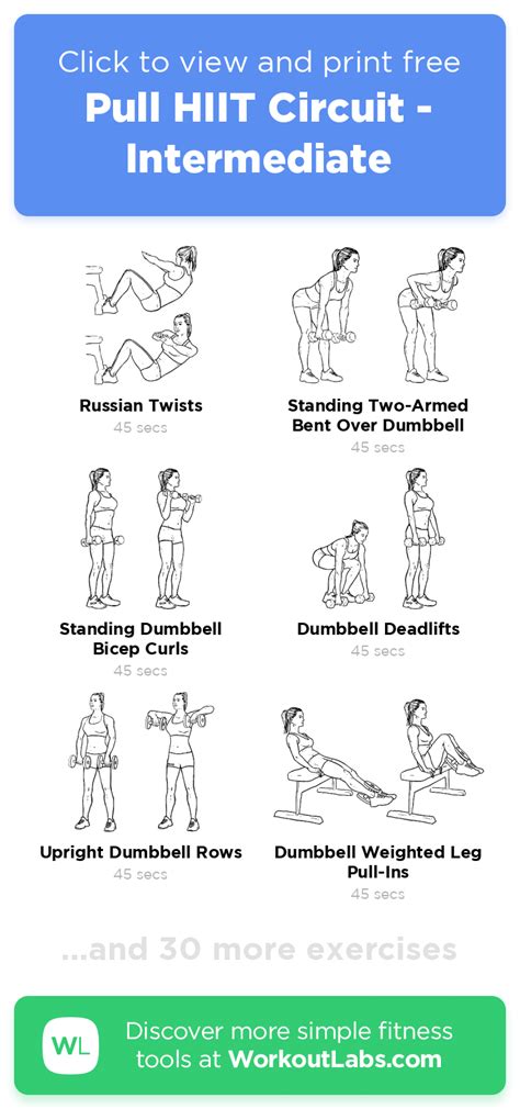 Free Workout Pull Hiit Circuit Intermediate · Workoutlabs Fit Hiit