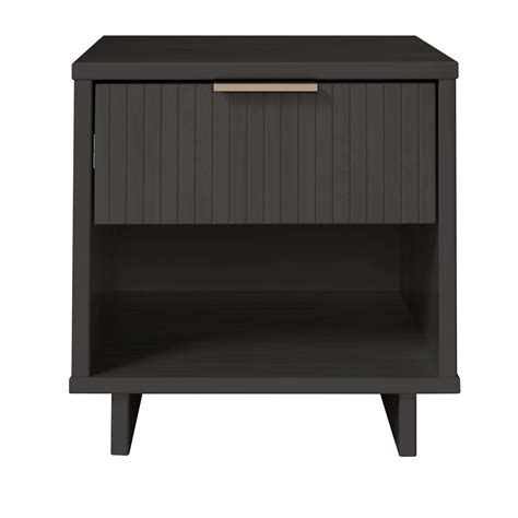 Granville 18 Nightstand In Charcoal Gray Modern Solid Wood Design W