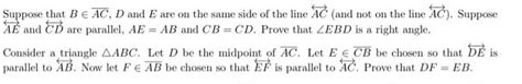 Solved Suppose That BAC D And E Are On The Same Side Of The Chegg Com