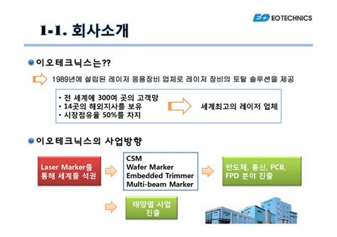 기술경영개론 이오테크닉스eo Technics 경제경영