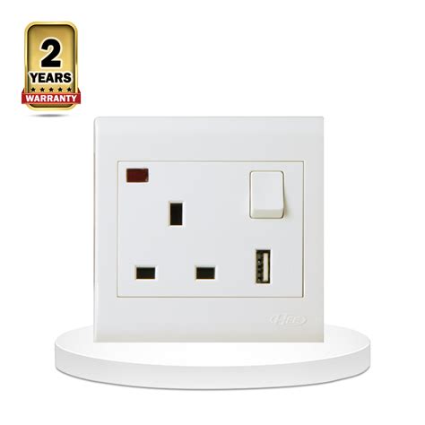 classic 13a 3pin socket with usb and switch