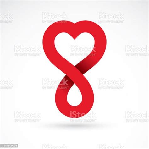 심장 모양의 벡터 일러스트 레이 션 피의 방울과 무한의 상징 의료 광고에 사용 하기 위한 의료 및 치료 개념적 기호 개념에 대한