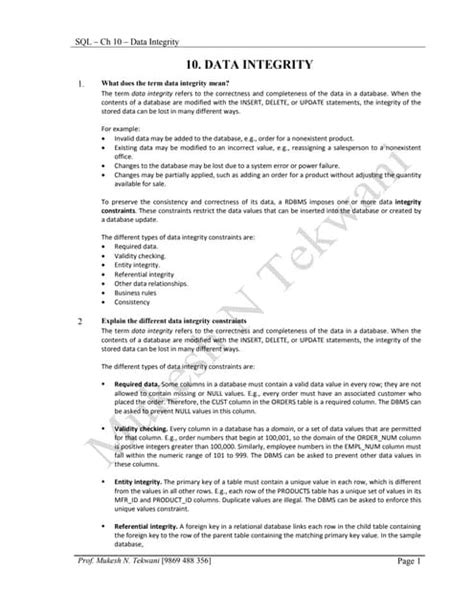 Database Constraints Ppt