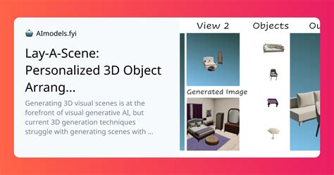Lay A Scene Personalized 3d Object Arrangement Using Text To Image Priors Ai Research Paper