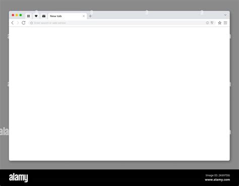 Internet Web Browser Window Interface Mockup Blank Vector Screen With Search Bar Internet
