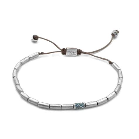 Juju Mood Bracelet Tube Argent Cristal Turquoise