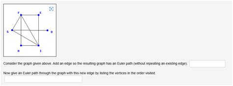 Solved Consider The Graph Given Above Add An Edge So The
