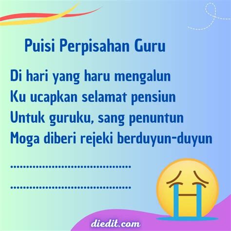 13 Puisi Perpisahan Untuk Guru Yang Sedih Menyentuh Hati