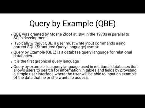 Understanding Query By Example Qbe And Its Role In Sql Galaxyai