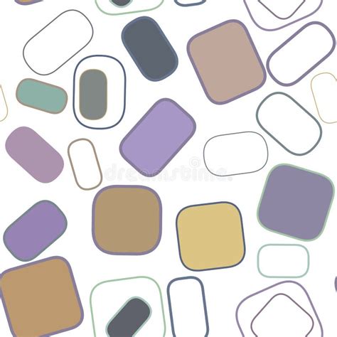 Seamless Artistic Rounded Rectangle Background Pattern Abstract Repeat Template Details