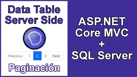 Server Side Datatable Jquery En Aspnet Core Youtube