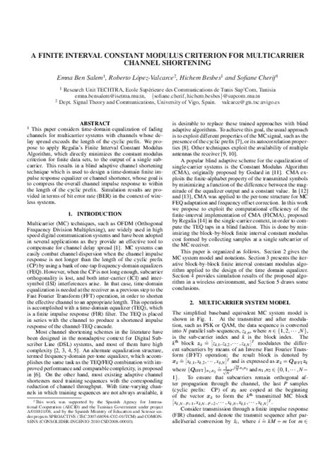 Pdf A Finite Interval Constant Modulus Criterion For Multicarrier