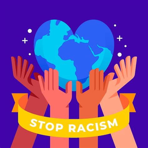 인종 차별주의 그림 개념을 중지 무료 벡터