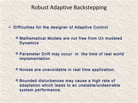 Robust Adaptive Integral Backstepping Control And Its Implementation On Ppt