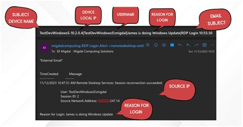 Remote Desktop Login Notification Tool Migdal Computing Solutions