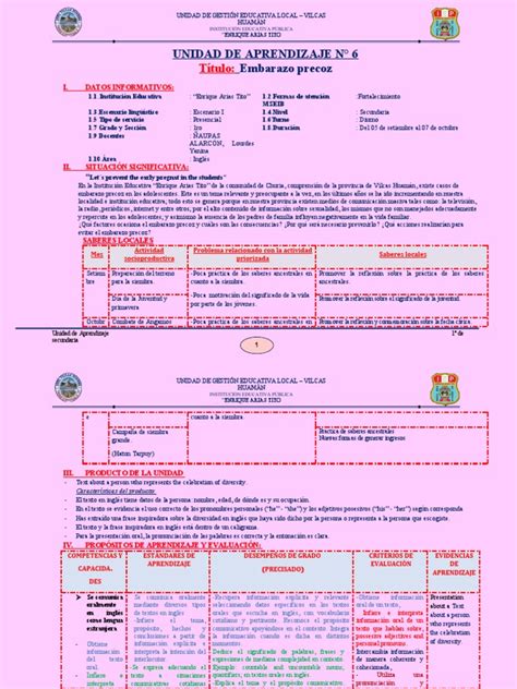Unidad De Aprendizaje 6 Pdf Aprendizaje Cognición