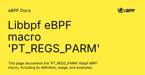 Libbpf EBPF Macro PT REGS PARM EBPF Docs