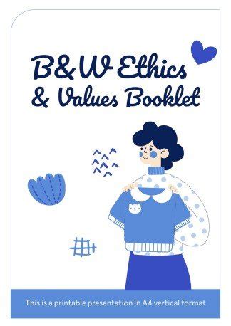 B W Ethics Values Booklet Google Slides PPT