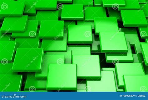 Abstract Green Cubes Concept Rendered Stock Illustration Illustration Of Concept Pattern