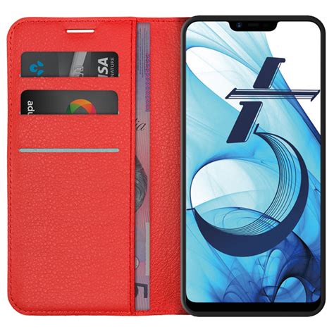 Leather Wallet Case For Oppo A S Ax Red