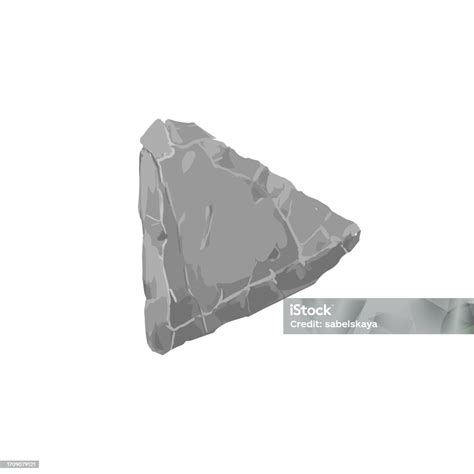 금이 간 돌 삼각형 판 Ui 보드 흰색으로 분리된 벡터 그림 과거에 대한 스톡 벡터 아트 및 기타 이미지 과거 광물질 그래픽 사용자 인터페이스 Istock