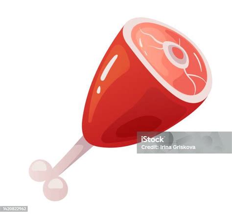 고기 다리 뼈 돼지 고기 쇠고기 스테이크는 흰색 배경에 고립되어 있습니다 디자인 그래픽 요소 벡터 일러스트 레이 션 건강한