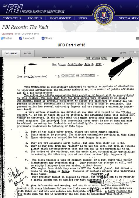 1947 Scientist Memo To Fbi R Uap
