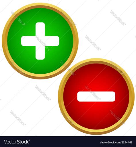 positive and negative buttons royalty free vector image