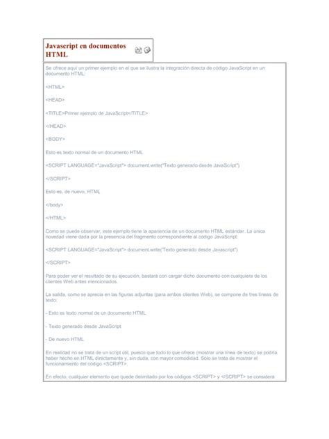 Javascript En Documentos Html Pdf Script Java Html